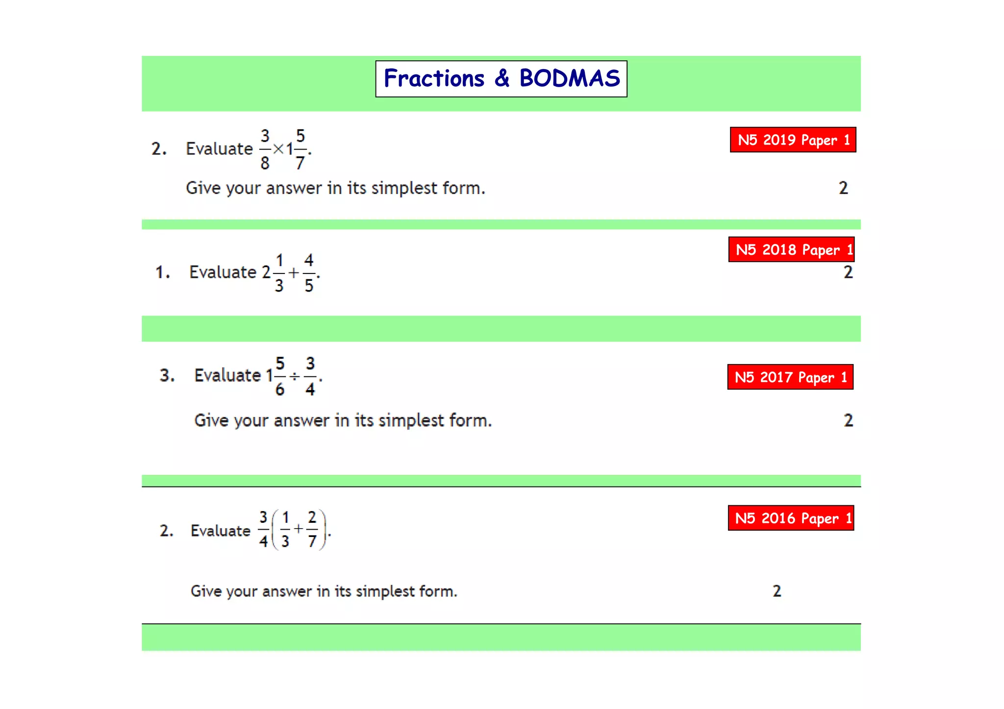 Fractions | PDF
