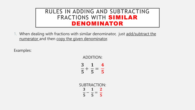 FRACTION FUNDAMENTALS: how to solve basic operations | PPTX | Cats | Pets