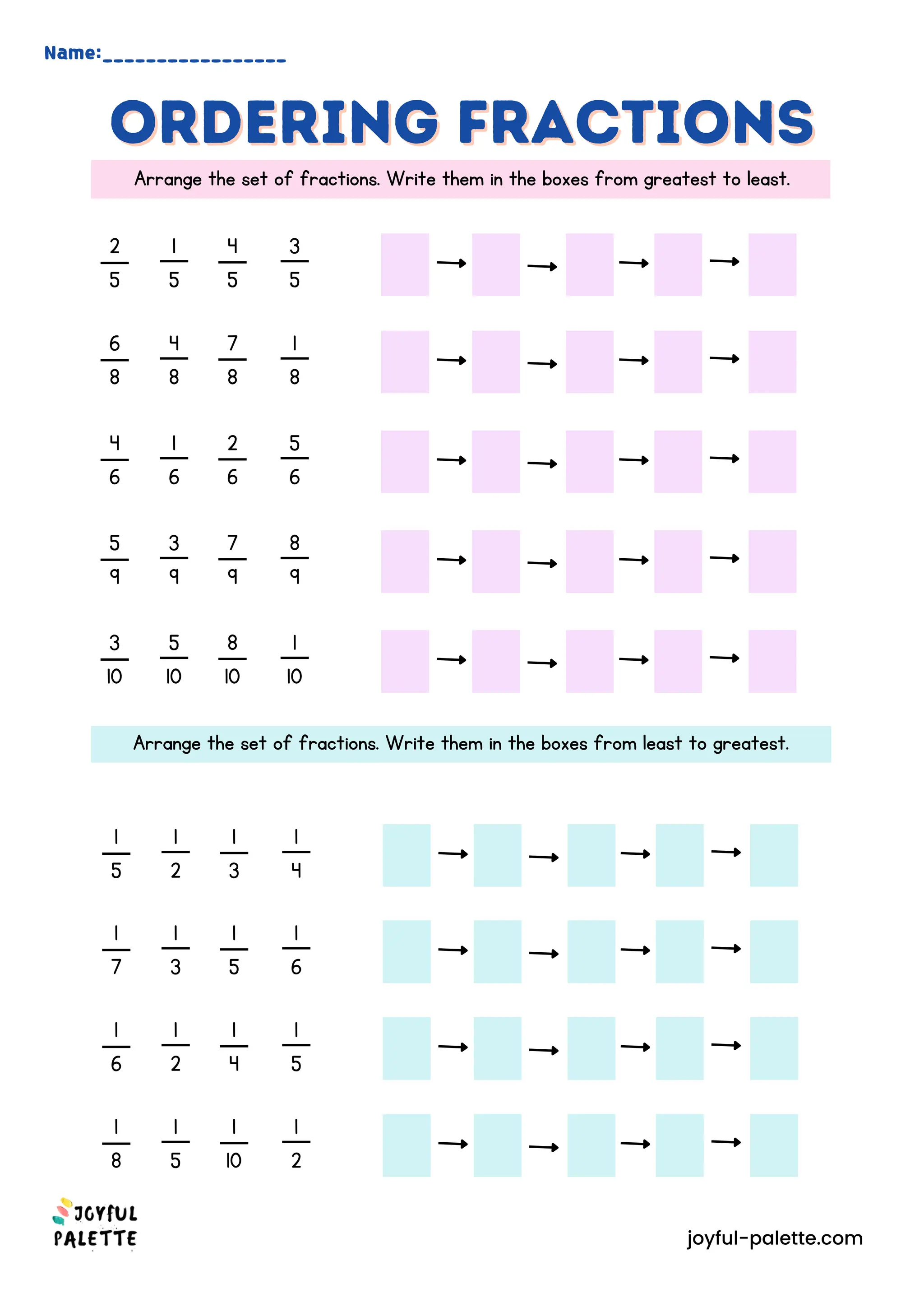 Fun Fractions Worksheets for Elementary School Children | PDF