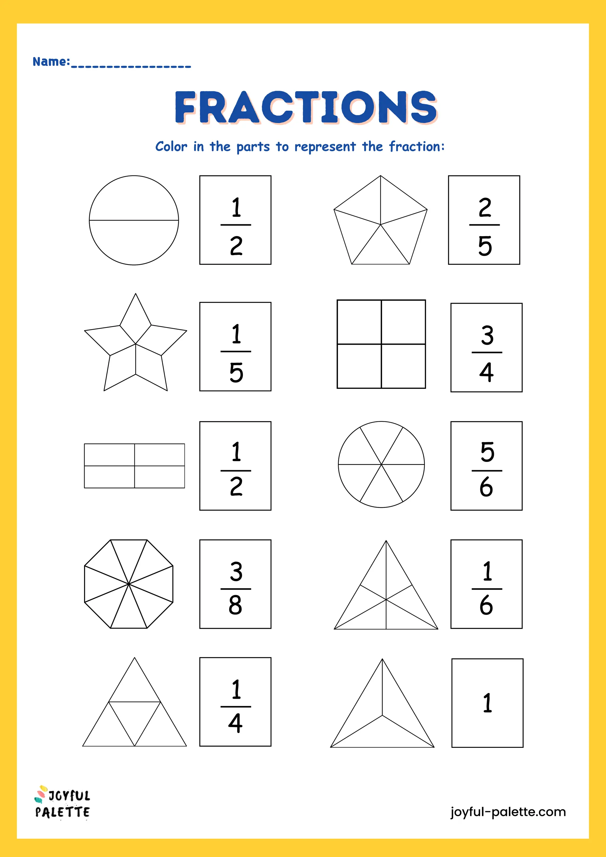 Fun Fractions Worksheets for Elementary School Children | PDF