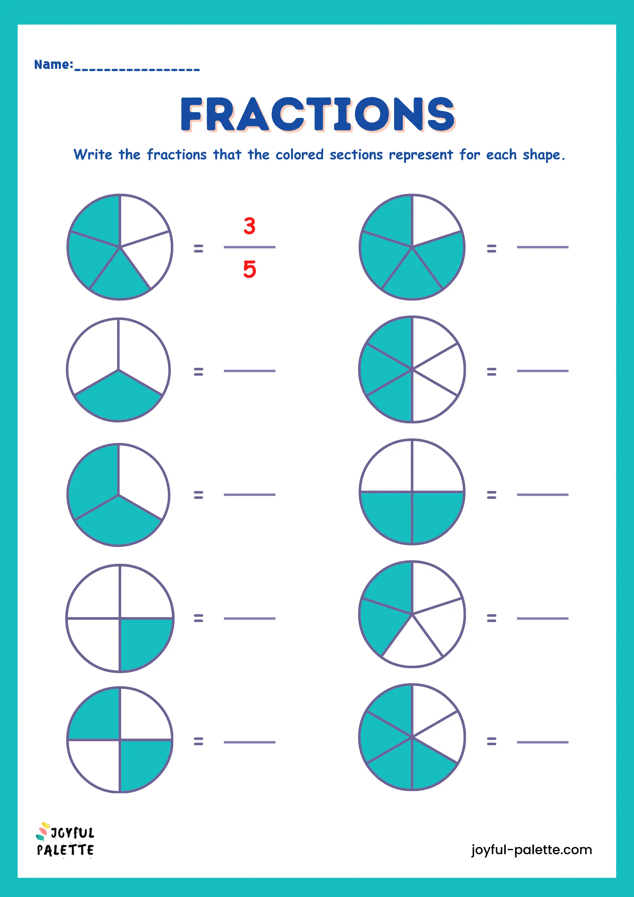 Fun Fractions Worksheets for Elementary School Children | PDF
