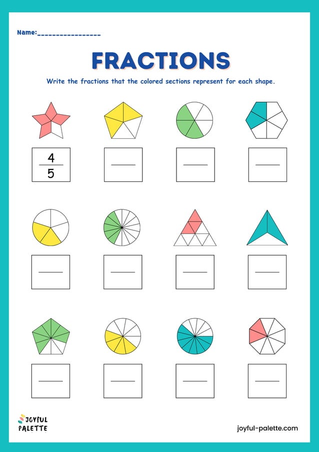 Fun Fractions Worksheets for Elementary School Children | PDF