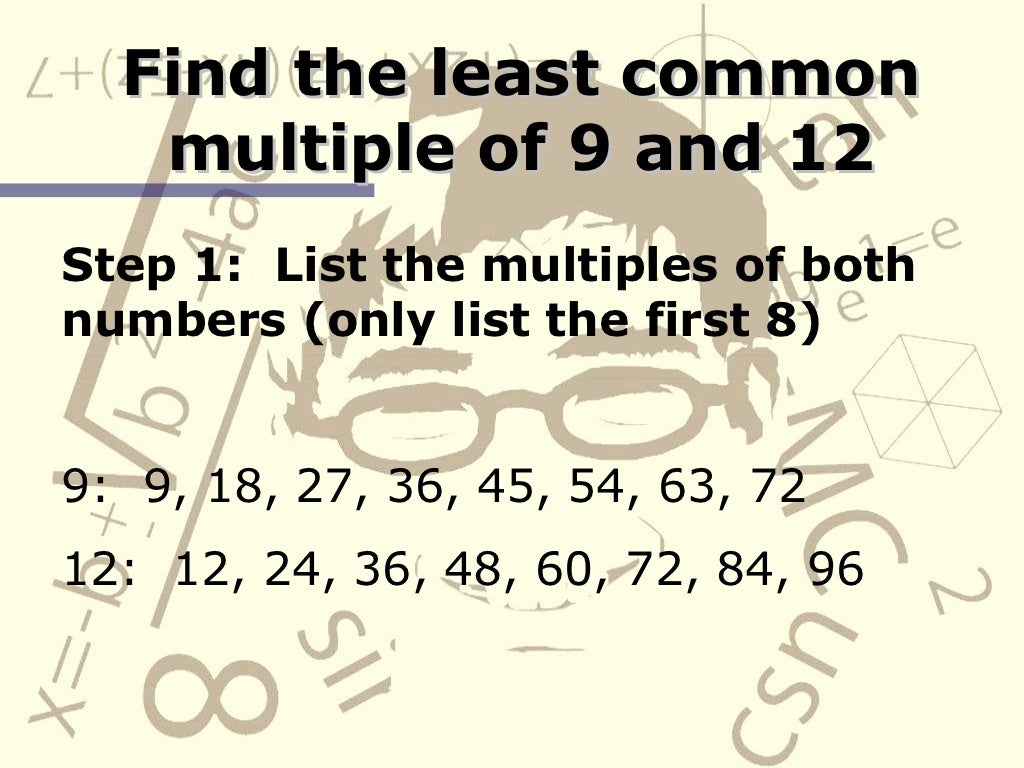 Common Multiples and Least Common Multiple