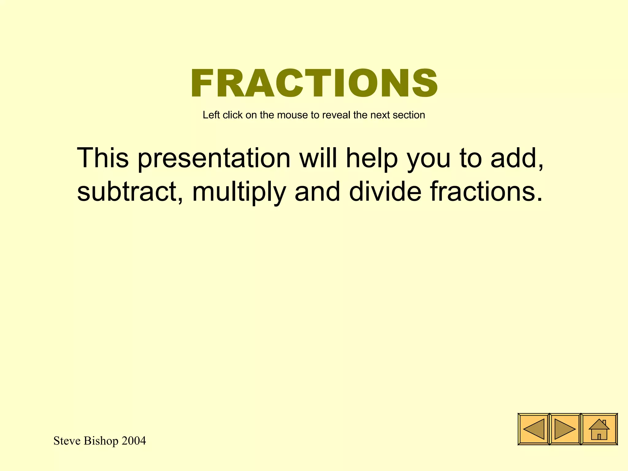 Fractions - the four rules | PPT