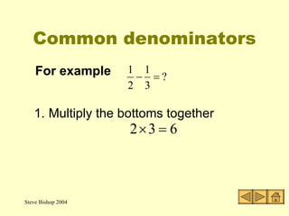 Fractions - the four rules | PPT
