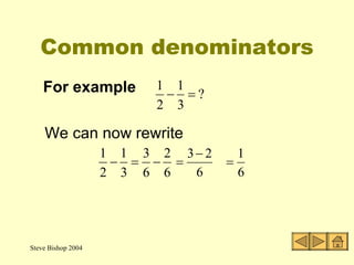 Fractions - the four rules | PPT
