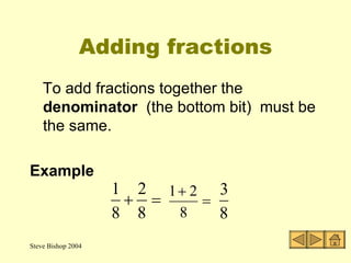 Fractions - the four rules | PPT