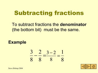 Fractions - the four rules | PPT