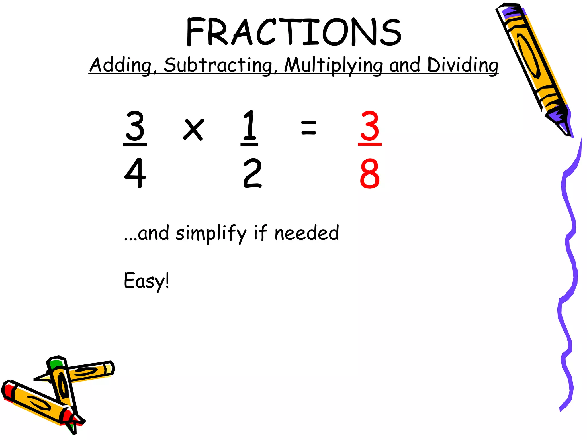 Fractions - Add, Subtract, Multiply and Divide | PPT
