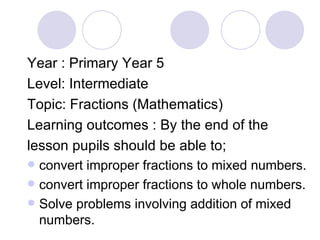 Fractions Year 5 | PPT