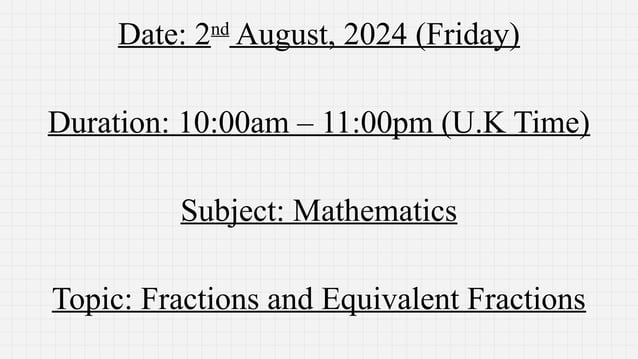 FRACTIONS 01 (EQUIVALENT FRACTION).pptx. | PPTX