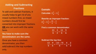 Fractions (addition, subtraction, rounding, fraction of amounts).pptx ...