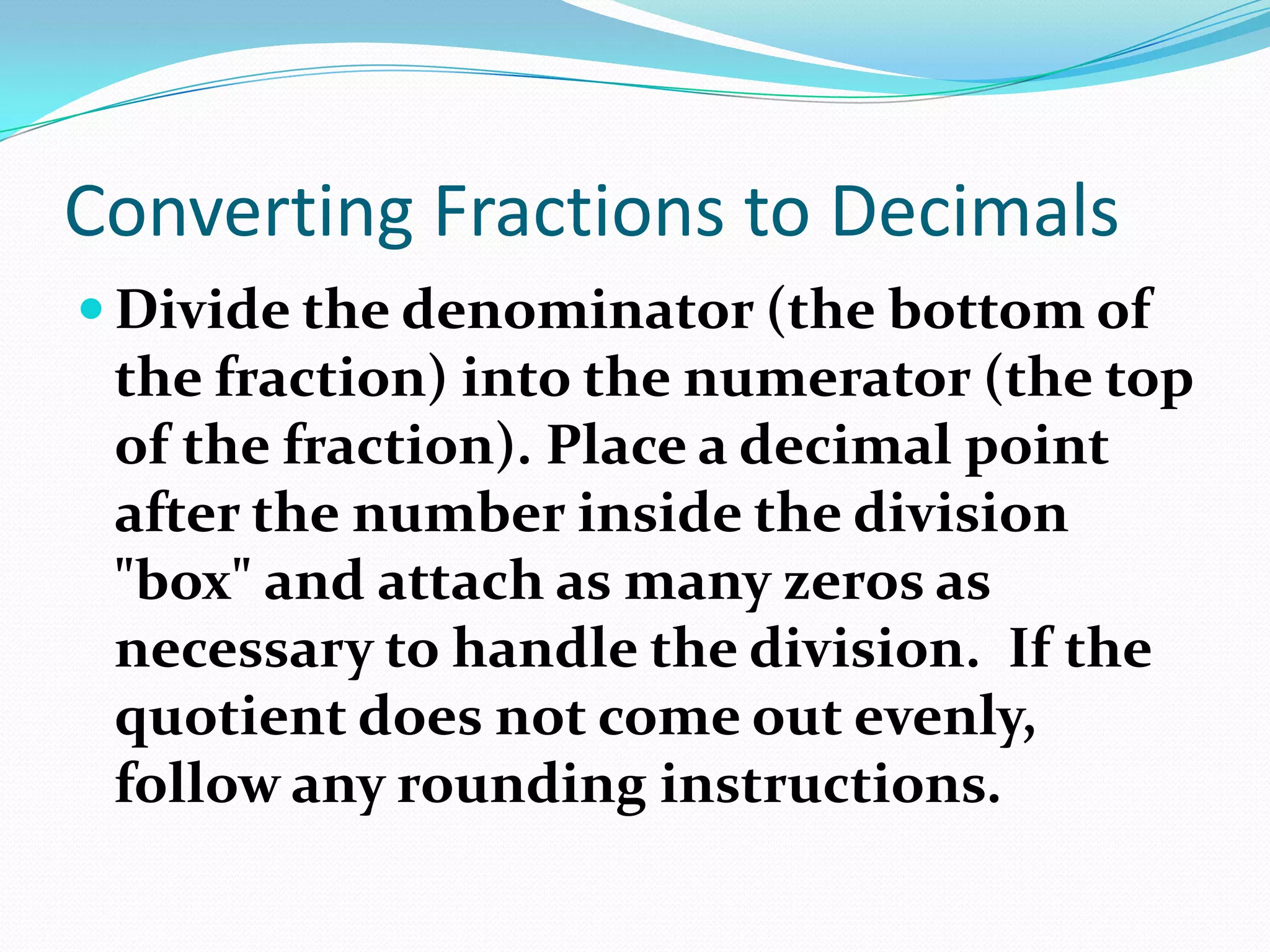 Fractions And Decimals | PPTX