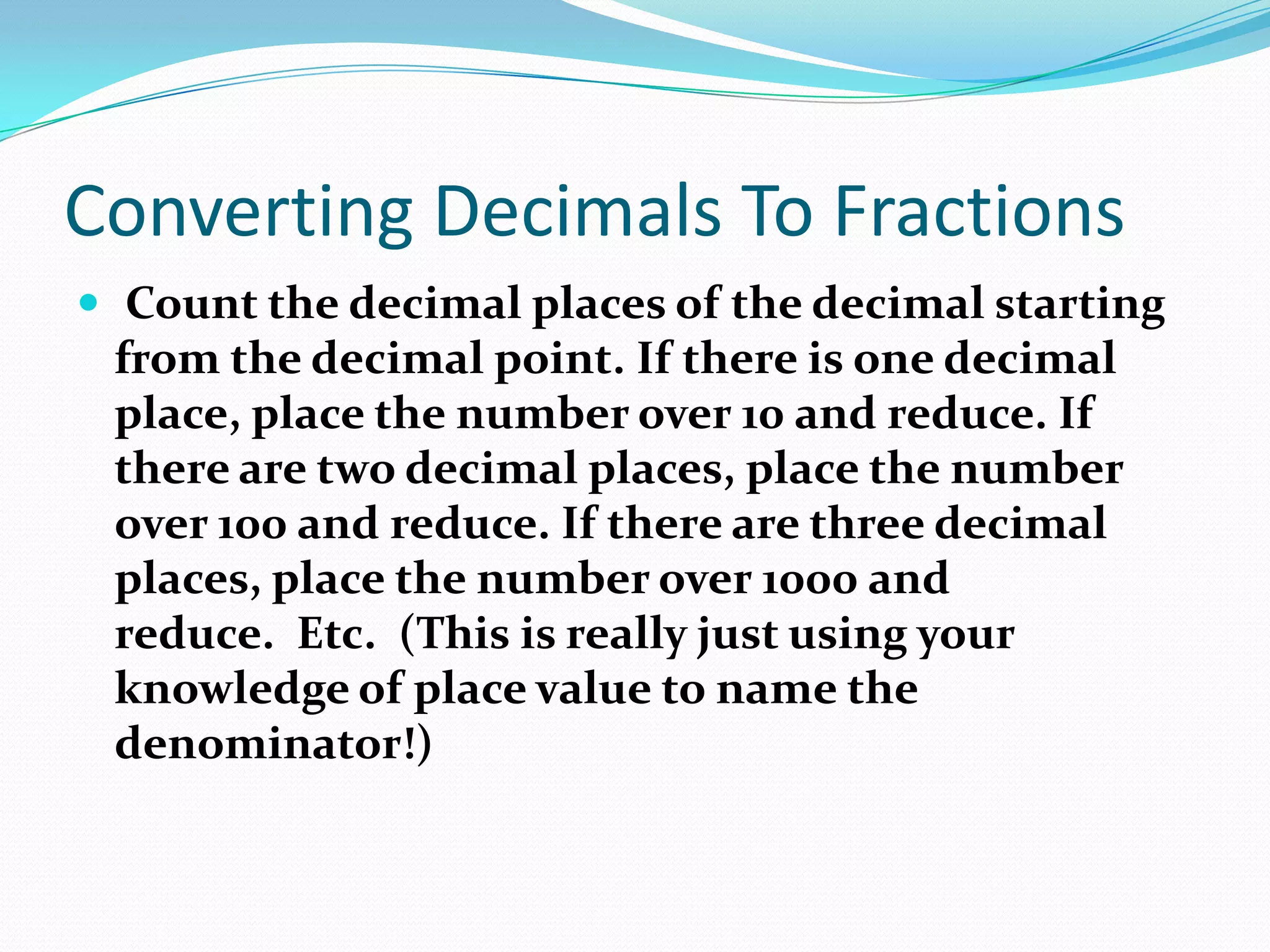 Fractions And Decimals | PPTX