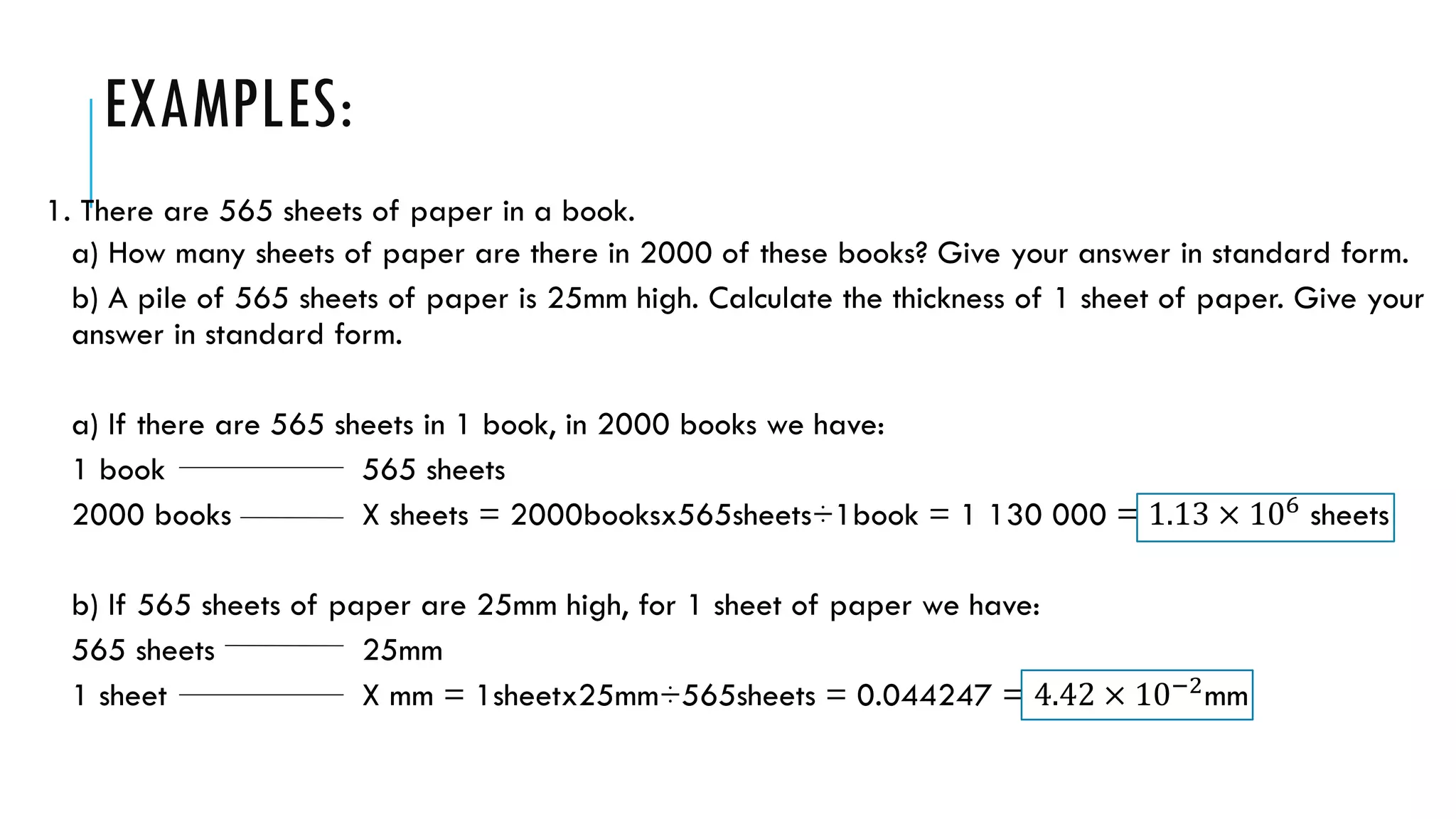 Fractions, comparing numbers, indices, standard form | PPT