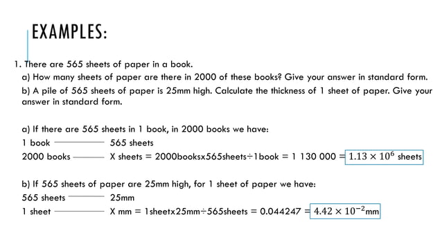 Fractions, comparing numbers, indices, standard form | PPT