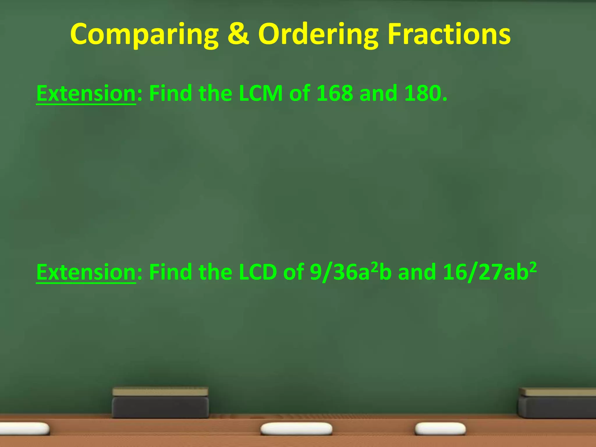 Fractions comparing ordering | PPTX