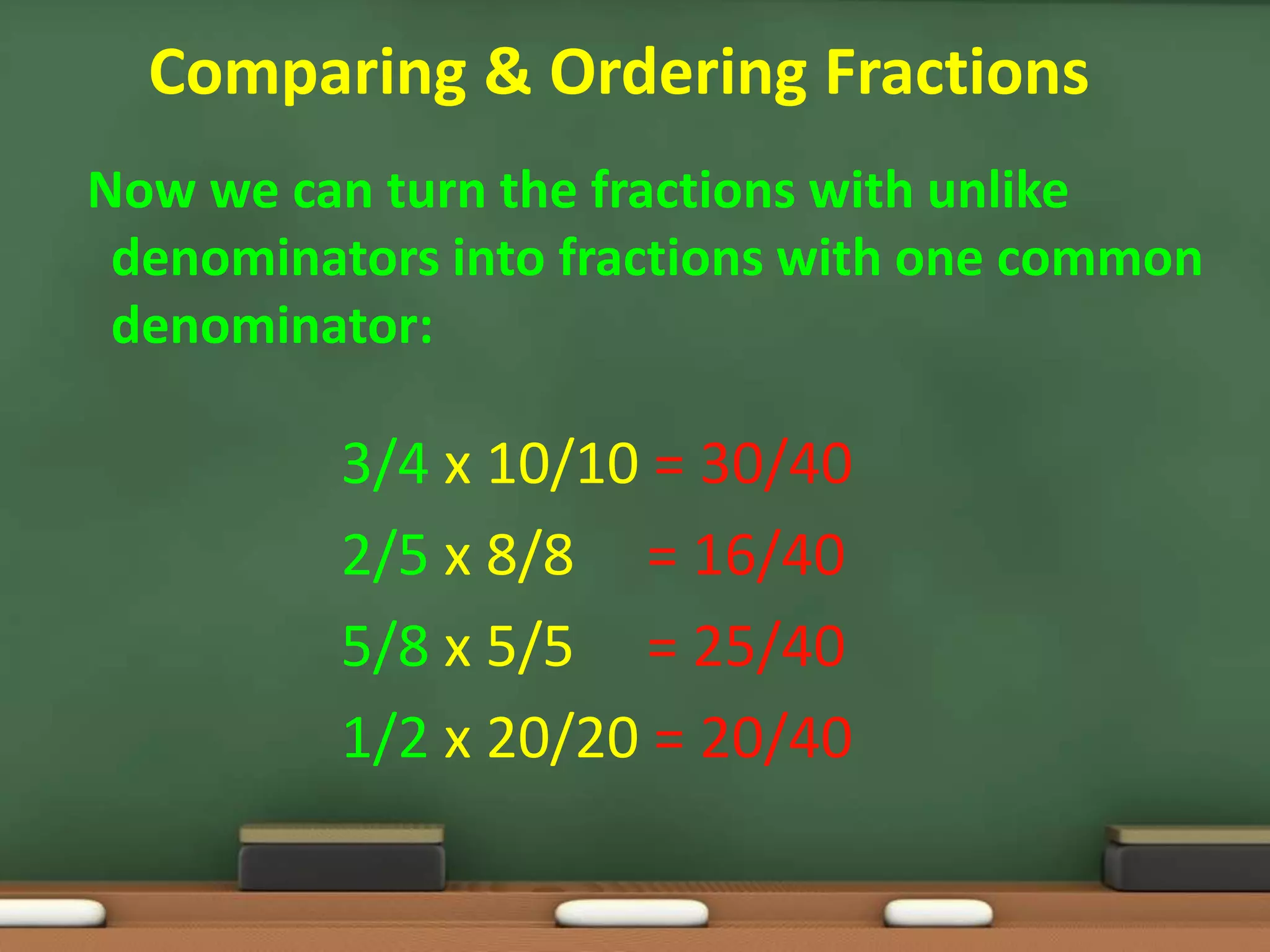 Fractions comparing ordering | PPTX