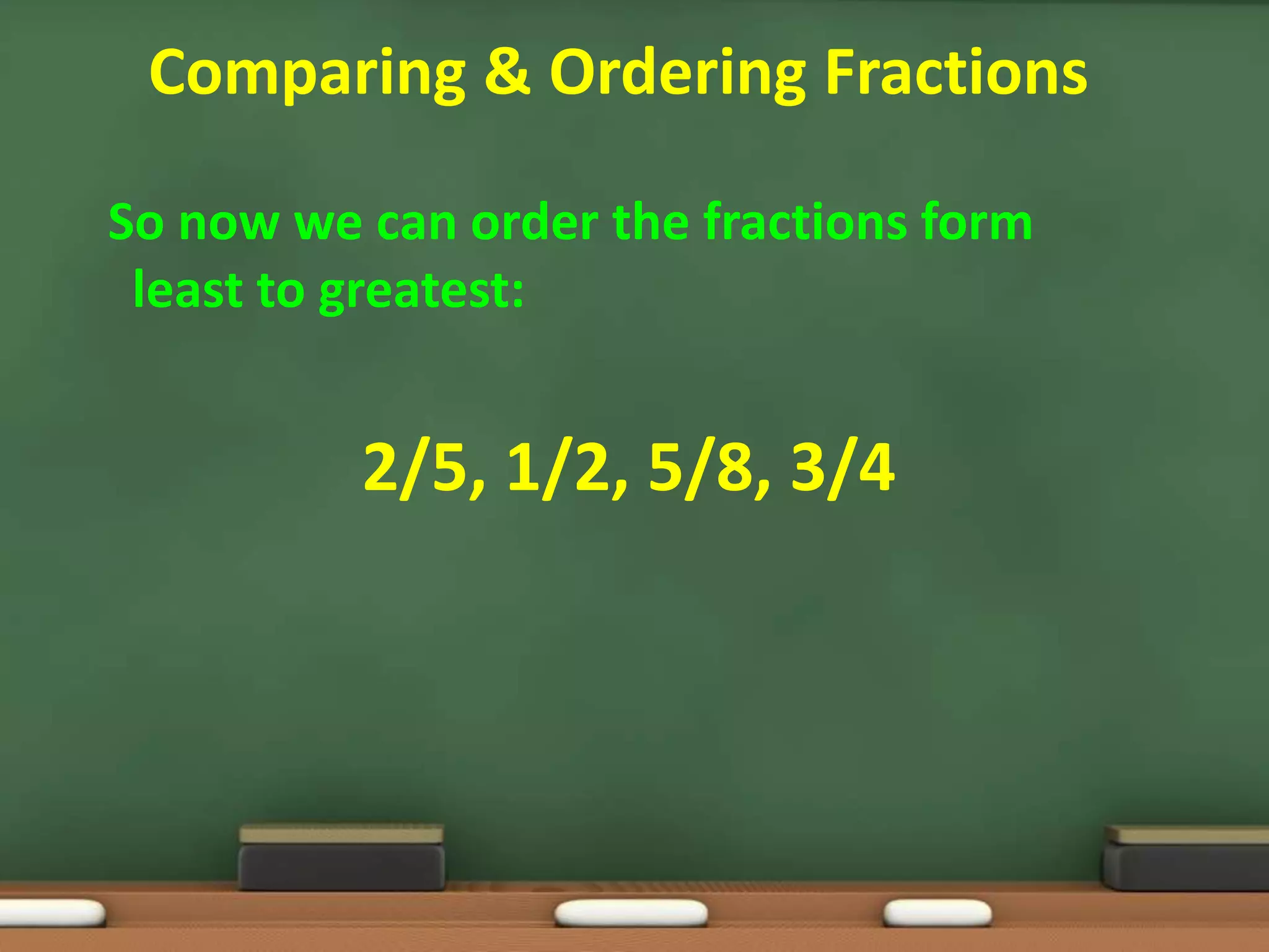 Fractions comparing ordering | PPTX