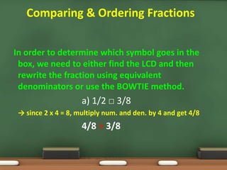 Fractions comparing ordering | PPTX