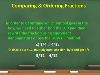 Fractions comparing ordering | PPTX