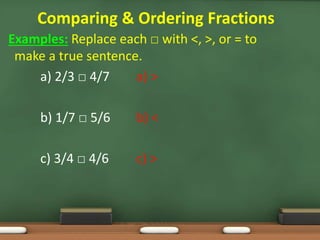 Fractions comparing ordering | PPTX