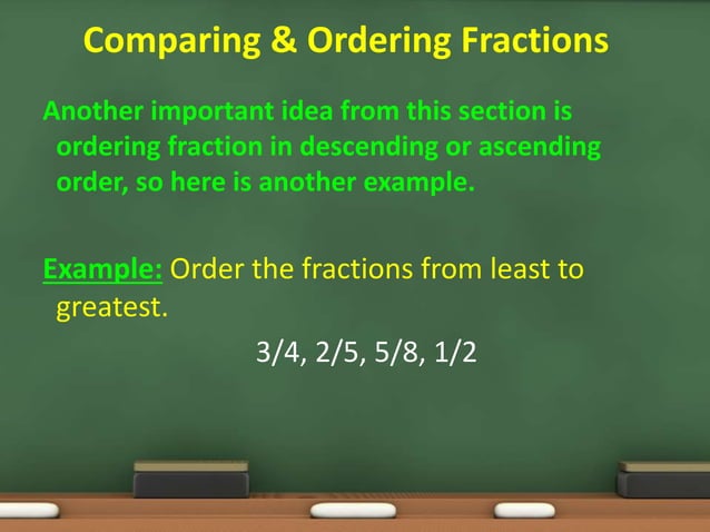 Fractions comparing ordering | PPT