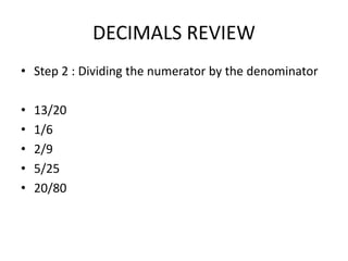 Fractions decimal review and graded | PPTX | Desserts and Baking | Food ...