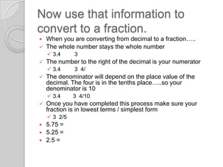 Fractions & decimals | PPTX