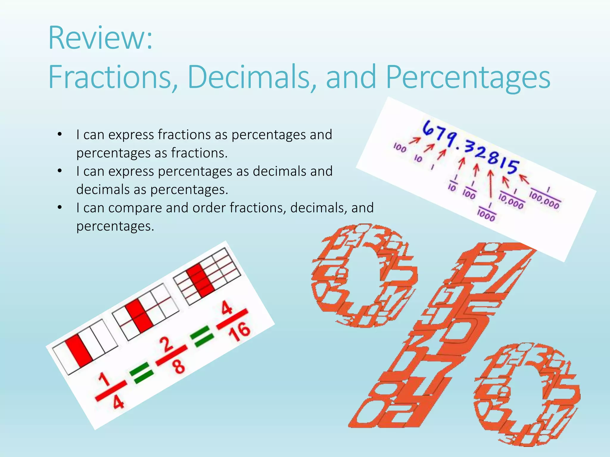 Fractions, decimals, and percentages | PPTX
