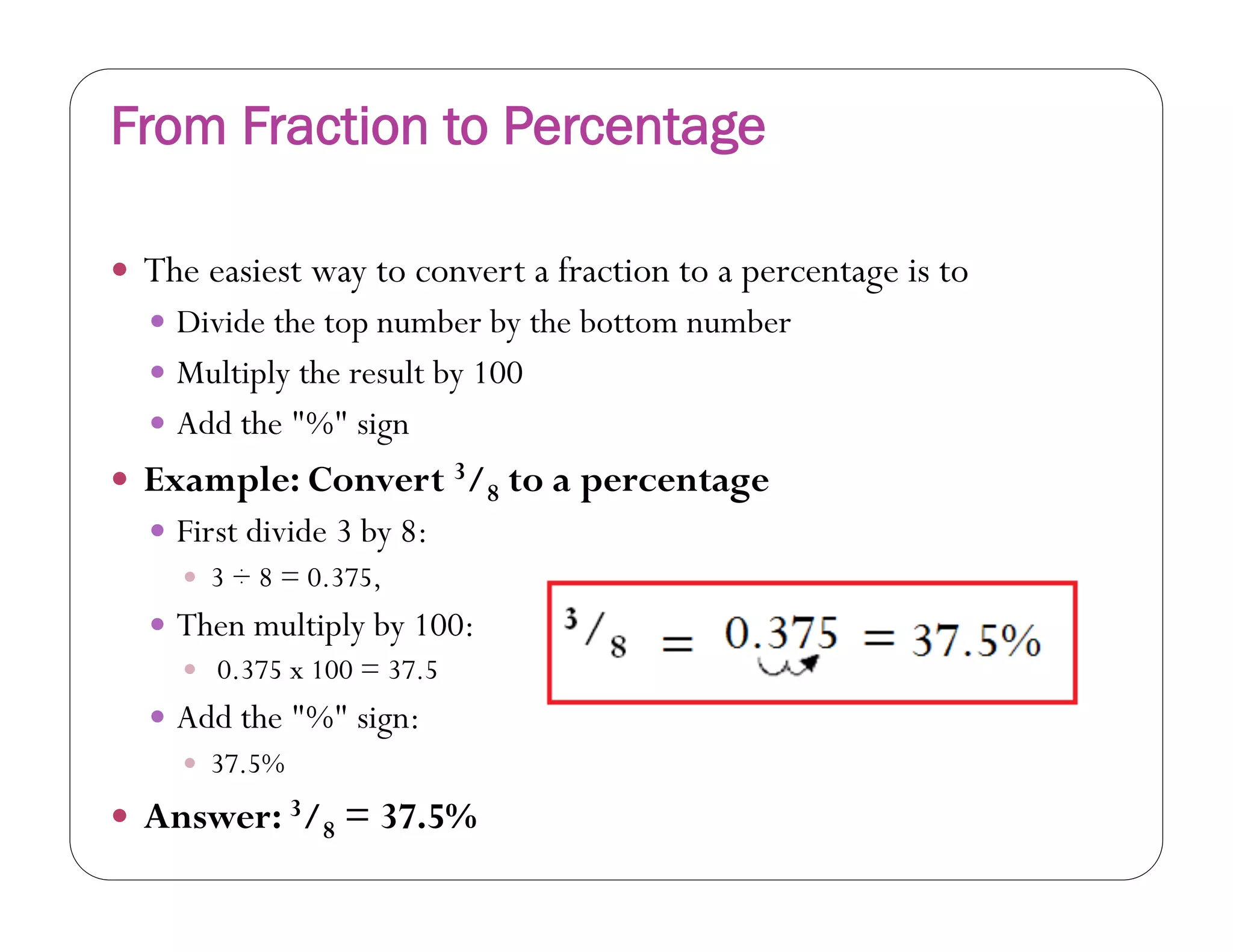 Fractions, Decimals, and Percents | PDF