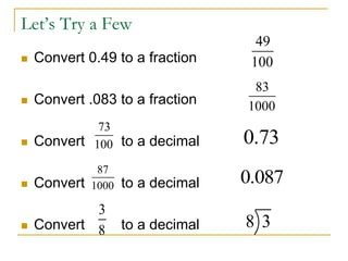 Fractions Decimals and Percents powerpoint | PPT