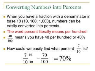 Fractions Decimals and Percents powerpoint | PPT