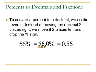 Fractions Decimals and Percents powerpoint | PPT