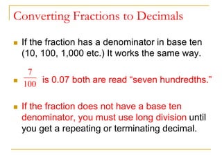 Fractions Decimals and Percents powerpoint | PPT