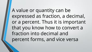 Fractions, Decimals and Percents g11.pptx | Personal Taxes | Personal ...