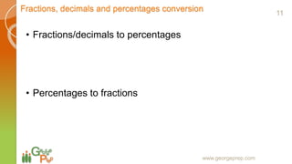 Fractions, Decimals and Percents (FDP) | PPTX