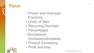 Fractions, Decimals and Percents (FDP) | PPTX