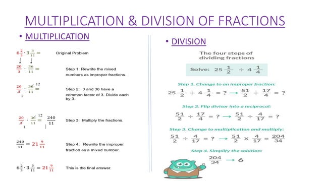 Fractions & decimals class vii | PPTX
