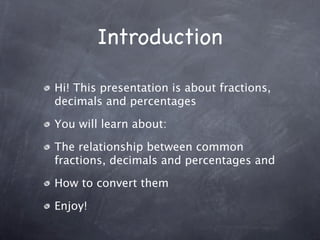 Fractions, decimals, percentages | KEY