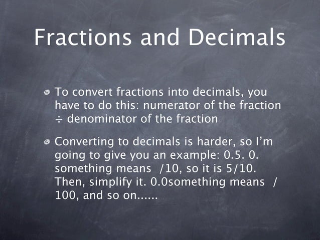 Fractions, decimals, percentages | PPT