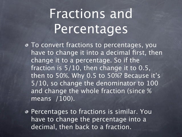 Fractions, decimals, percentages | PPT