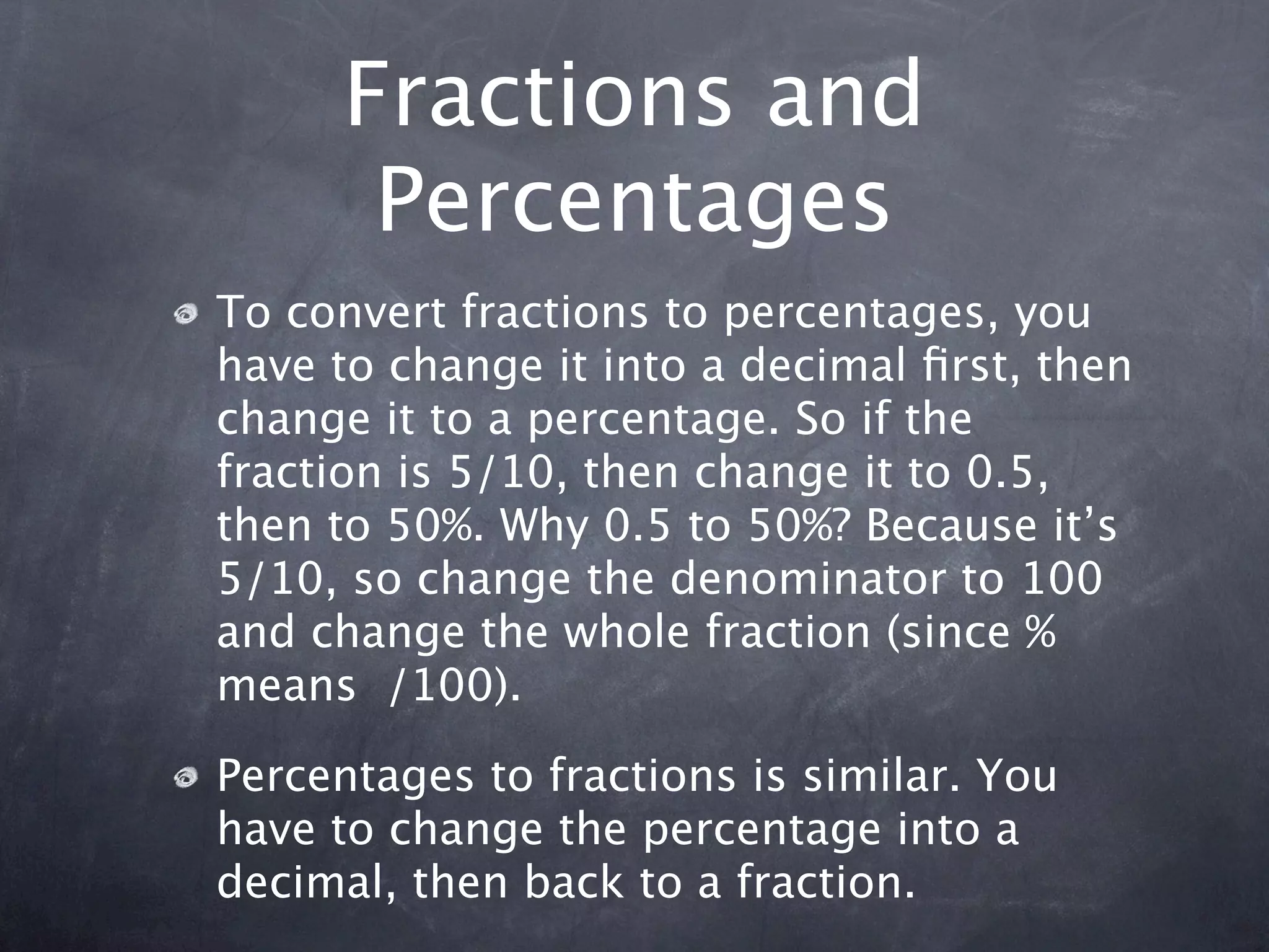 Fractions, decimals, percentages | KEY