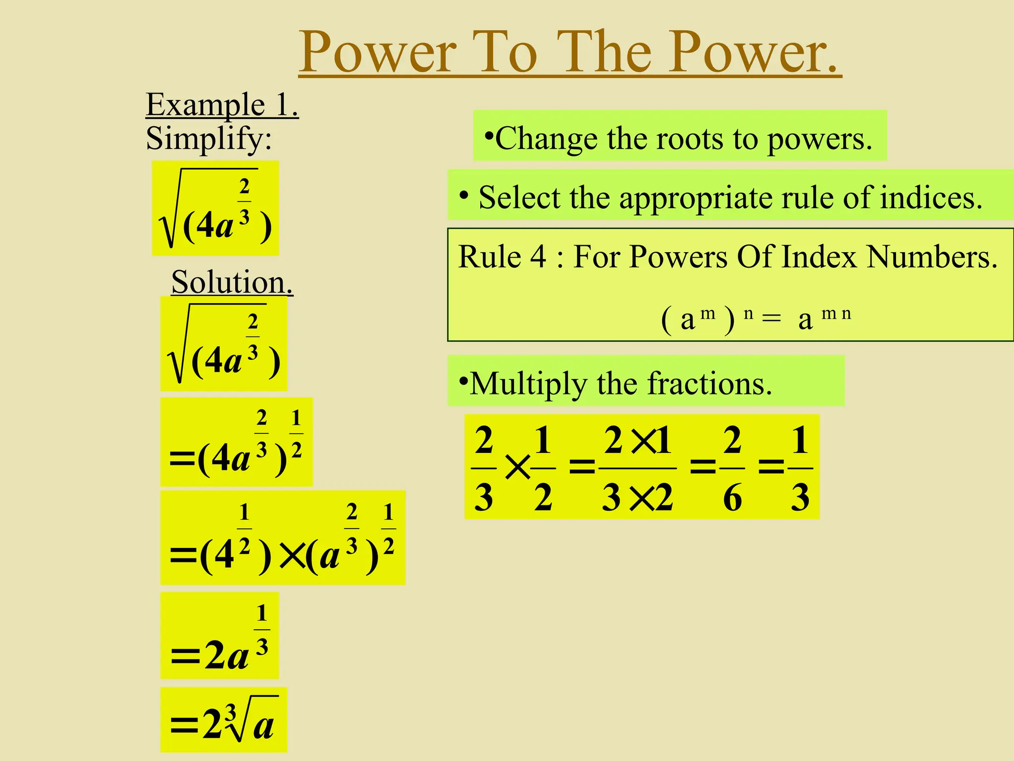 fractions indices ( DOWNLOAD)1 4 3 3.ppt