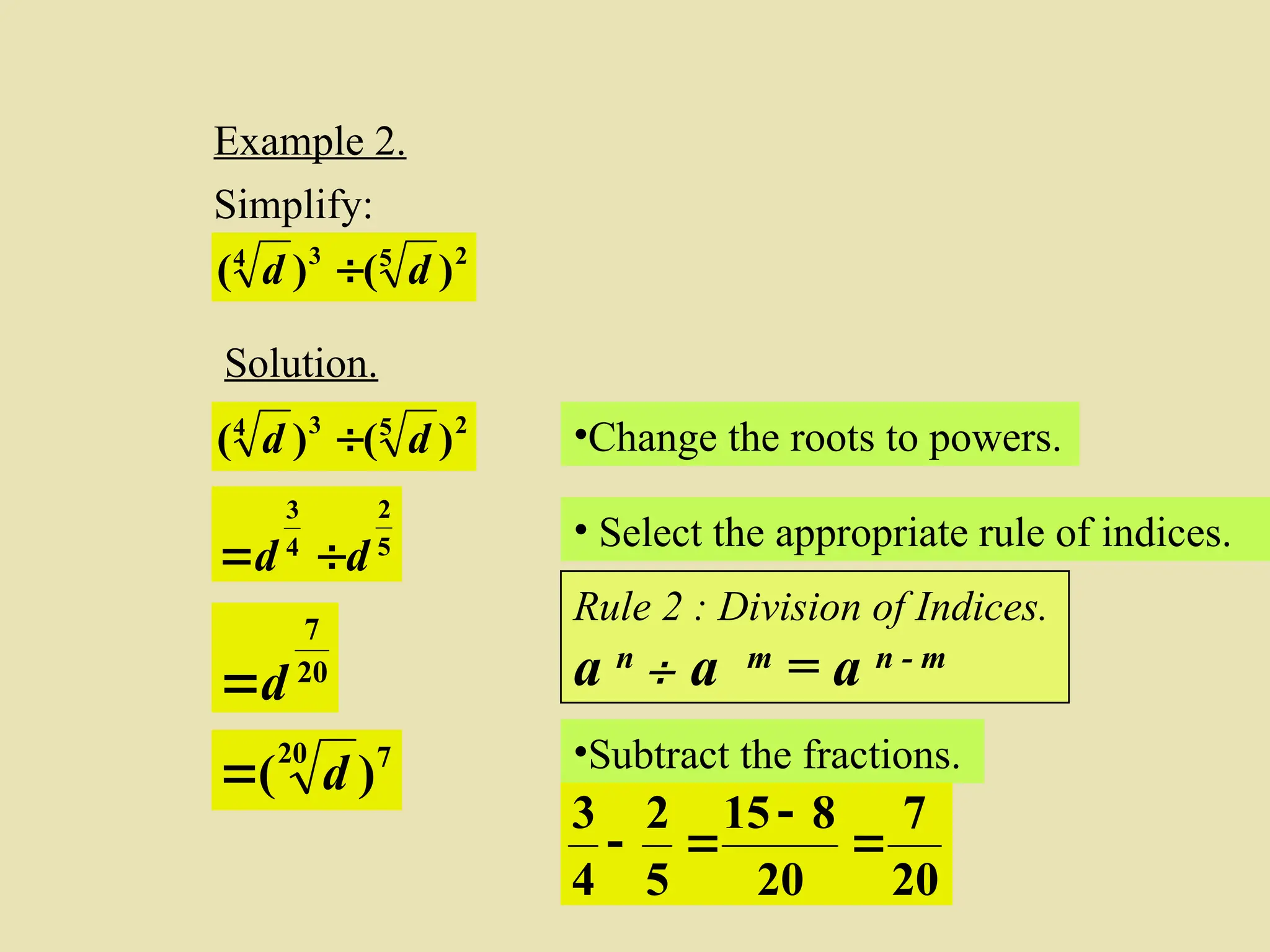 fractions indices ( DOWNLOAD)1 4 3 3.ppt