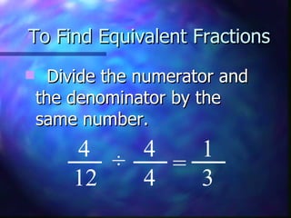Fractions iv equivalent fractions slides 1 13 | PPT