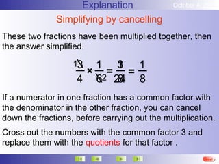 Fractions multiplicatin | PPT