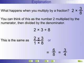 Fractions multiplicatin | PPT