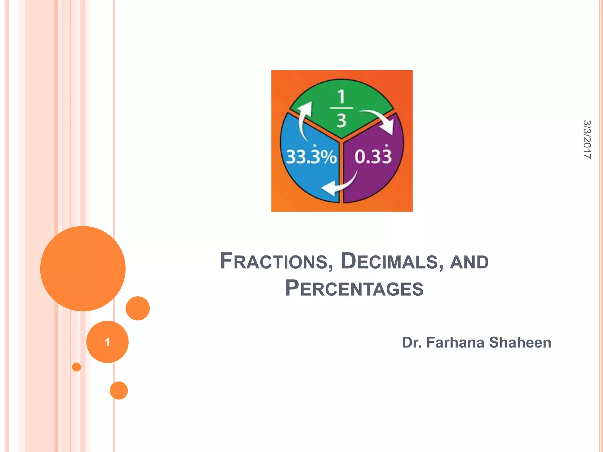 Fractions, percentages, decimals | PPTX