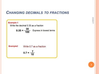 Fractions, percentages, decimals | PPTX